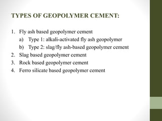 Geopolymeric Building Materials | PPTX