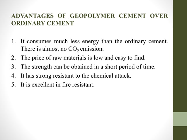 Geopolymeric Building Materials | PPTX