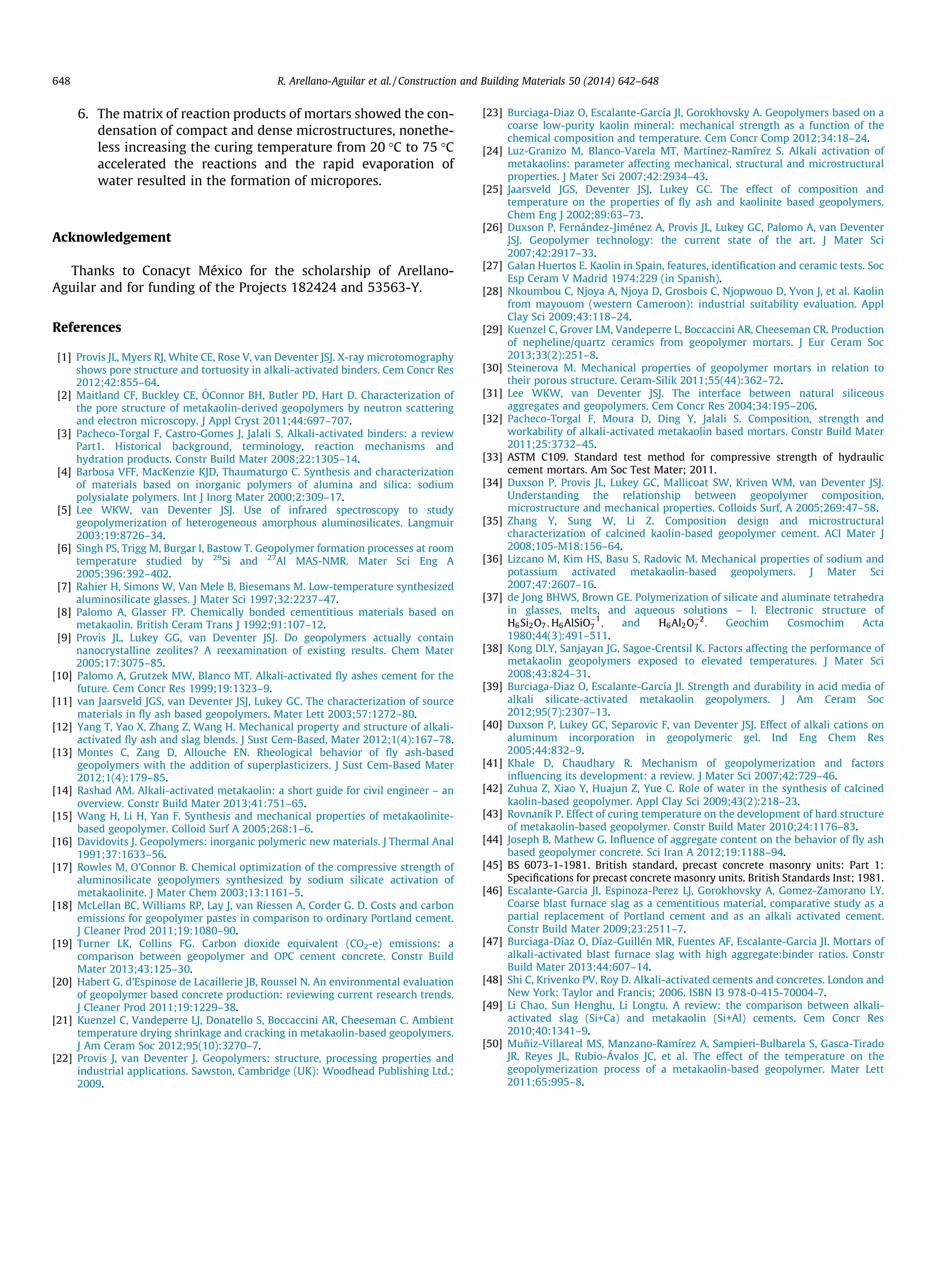 Geopolymer mortars based on a low grade metakaolin , effects of the ...