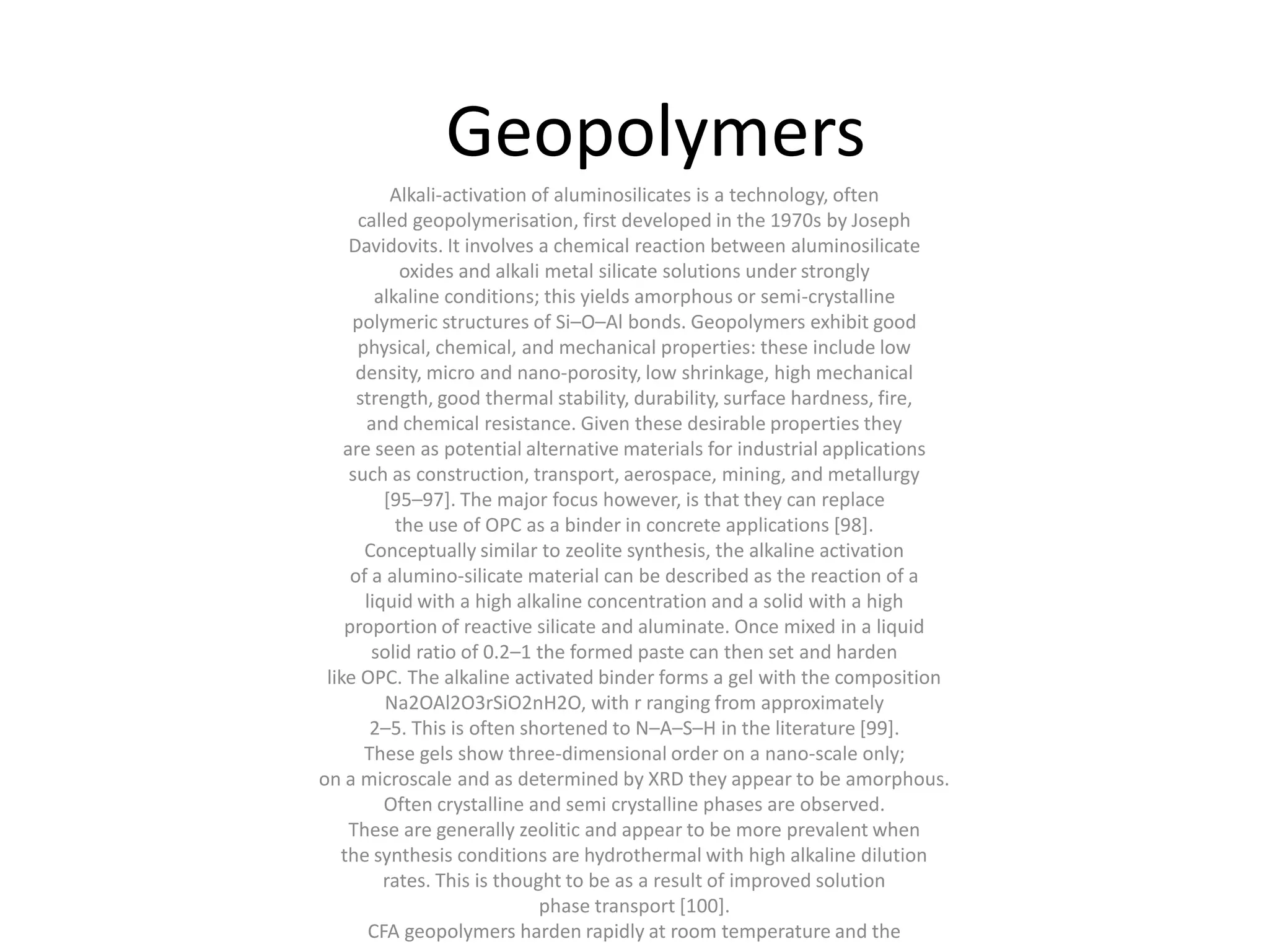 Geopolymers | PPTX