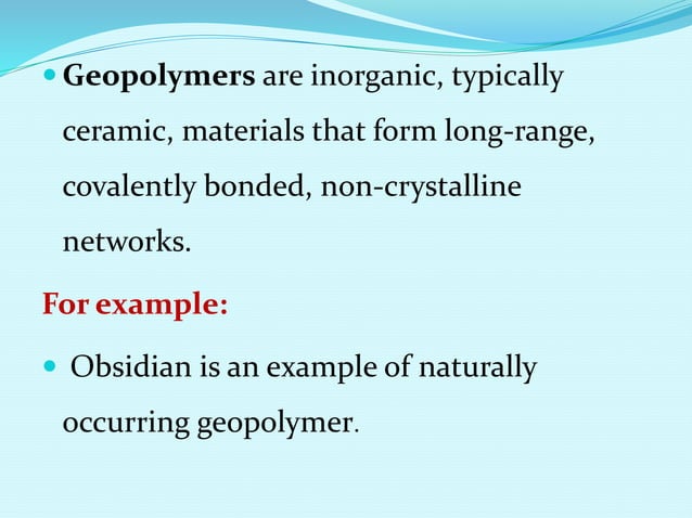 Geopolymers as a material suitable for immobilization of | PPTX ...