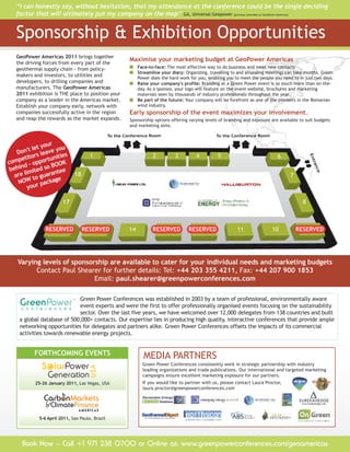 Geo Power Americas Brochure Updated Dec 2010 | PDF