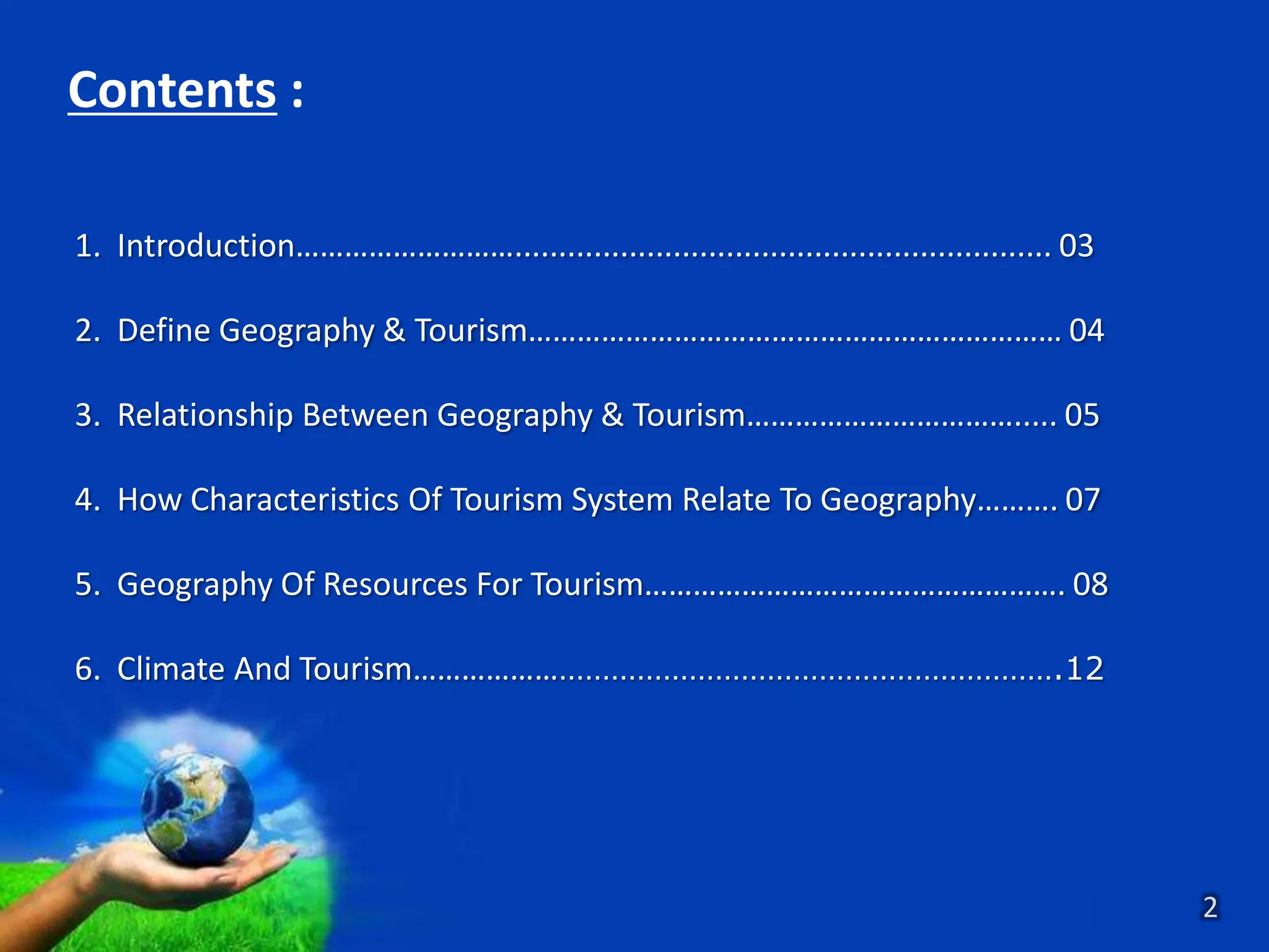 Geography of tourism | PPTX