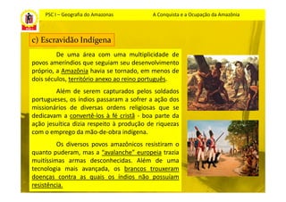 GEO PSC1 - A Conquista e a Ocupação da Amazônia | PDF
