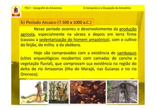 GEO PSC1 - A Conquista e a Ocupação da Amazônia | PDF