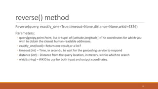 Geopy module in python | PPT