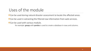 Geopy module in python | PPTX | Web Development | Internet
