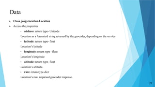 Geopy Module in Python | PPT