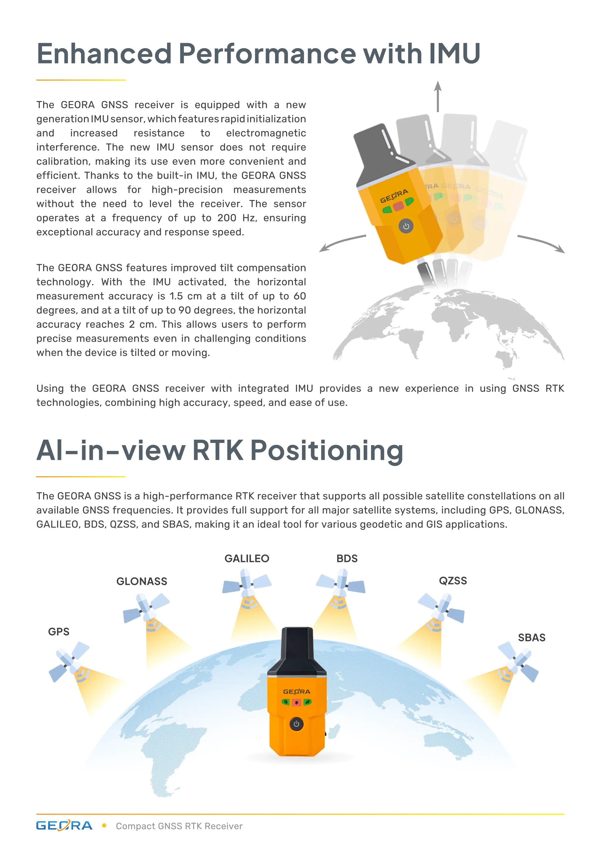 Geora. Compact GNSS RTK Receiver with IMU | PDF