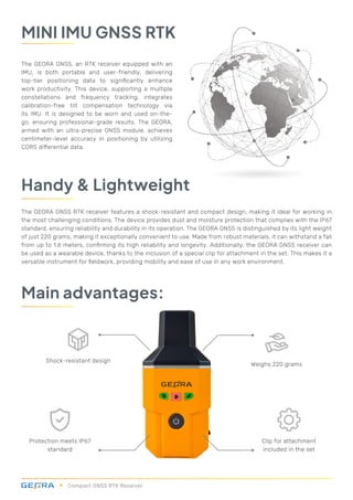 Geora. Compact GNSS RTK Receiver with IMU | PDF