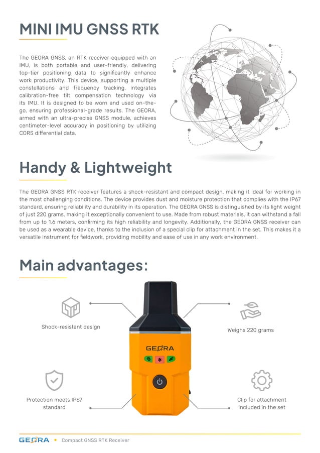 Geora. Compact GNSS RTK Receiver with IMU | PDF