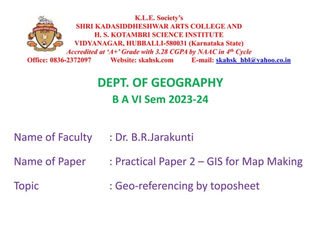 Geo . Referencing | PPT
