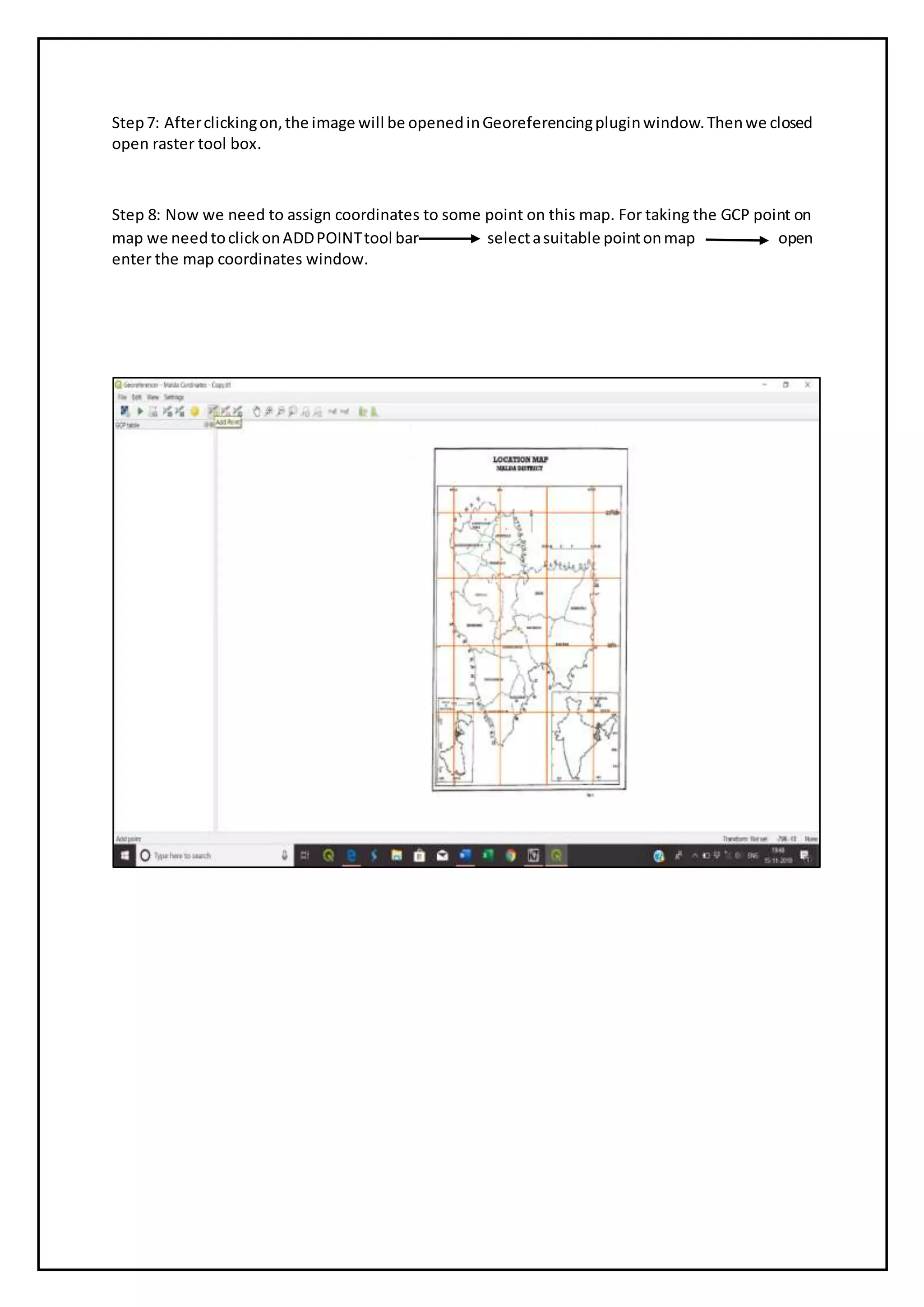 PROCESS OF GEOREFERENCING IN QGIS | DOCX