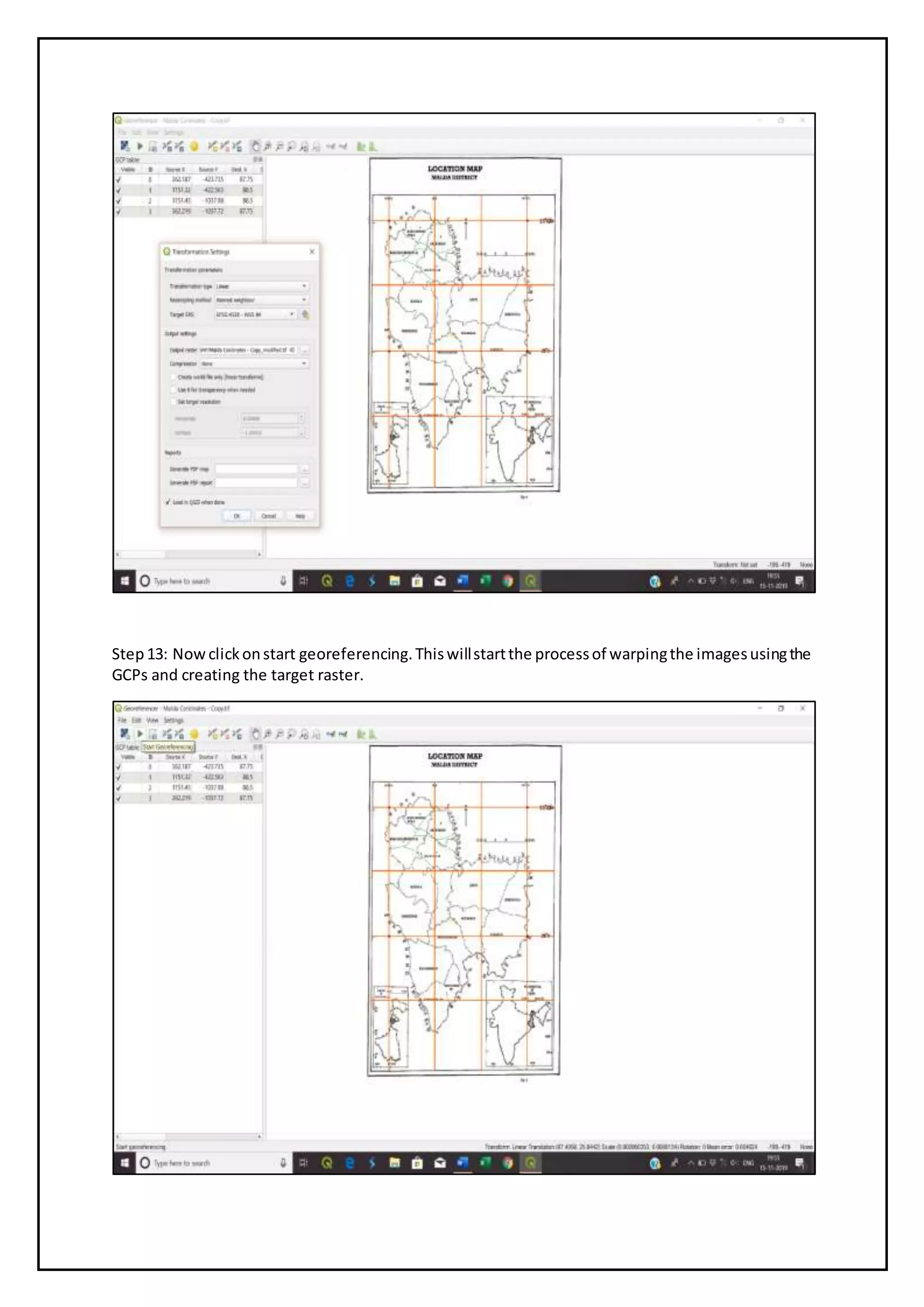 PROCESS OF GEOREFERENCING IN QGIS | DOCX