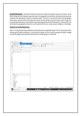 PROCESS OF GEOREFERENCING IN QGIS | DOCX