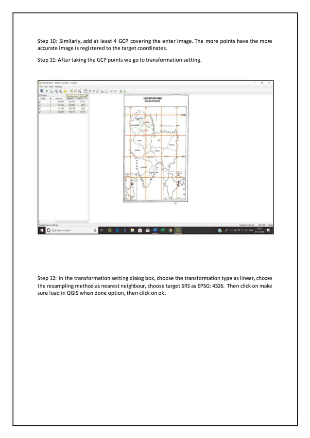 PROCESS OF GEOREFERENCING IN QGIS | DOCX | Technology & Computing