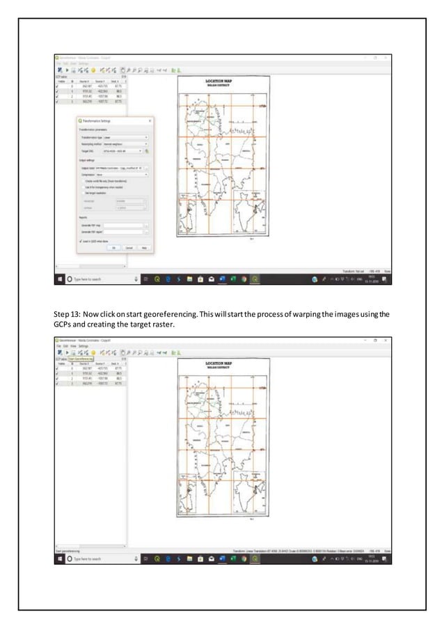 PROCESS OF GEOREFERENCING IN QGIS | DOCX | Technology & Computing