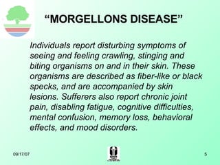Georga Public health Morgellons powerpoint presentation | PPT