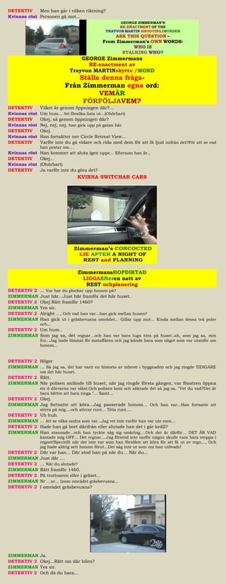 George zimmerman's re enactment (swedish) | PDF
