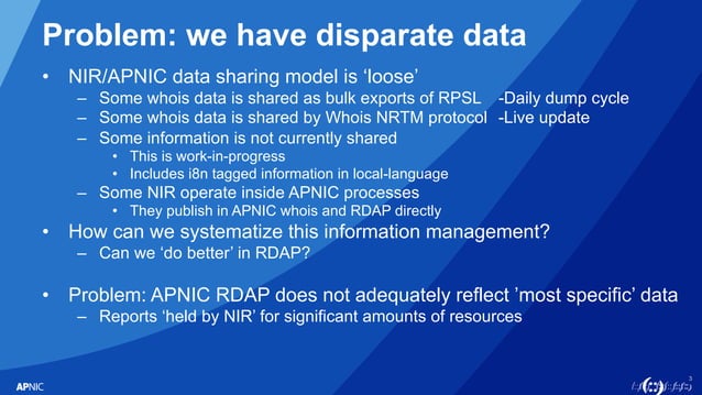 Row #9: An architecture overview of APNIC's RDAP deployment to the cloud | PPT
