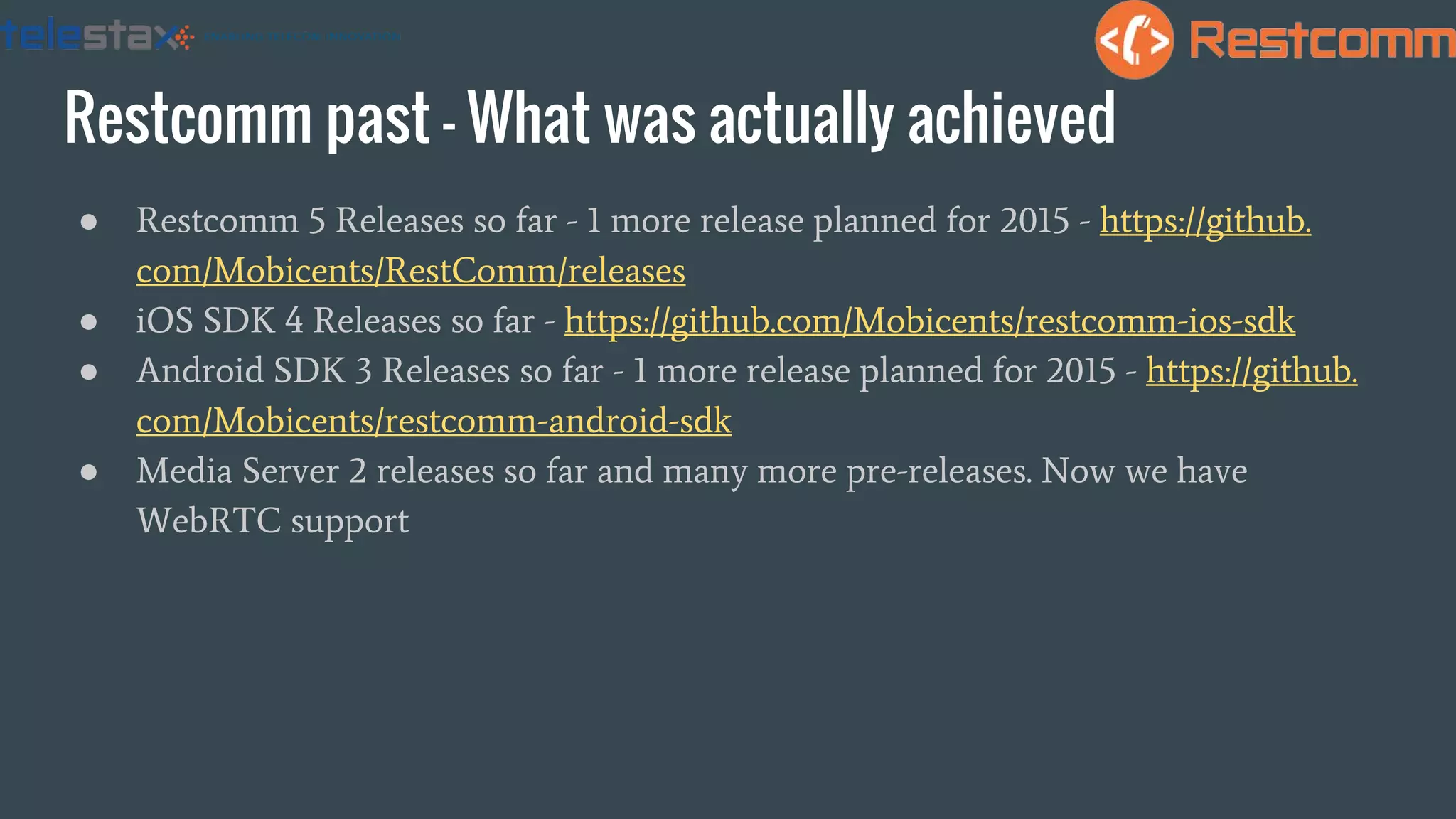 Restcomm past and future | PPT