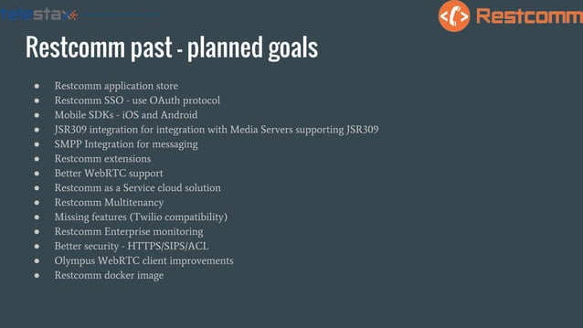 Restcomm past and future | PPT