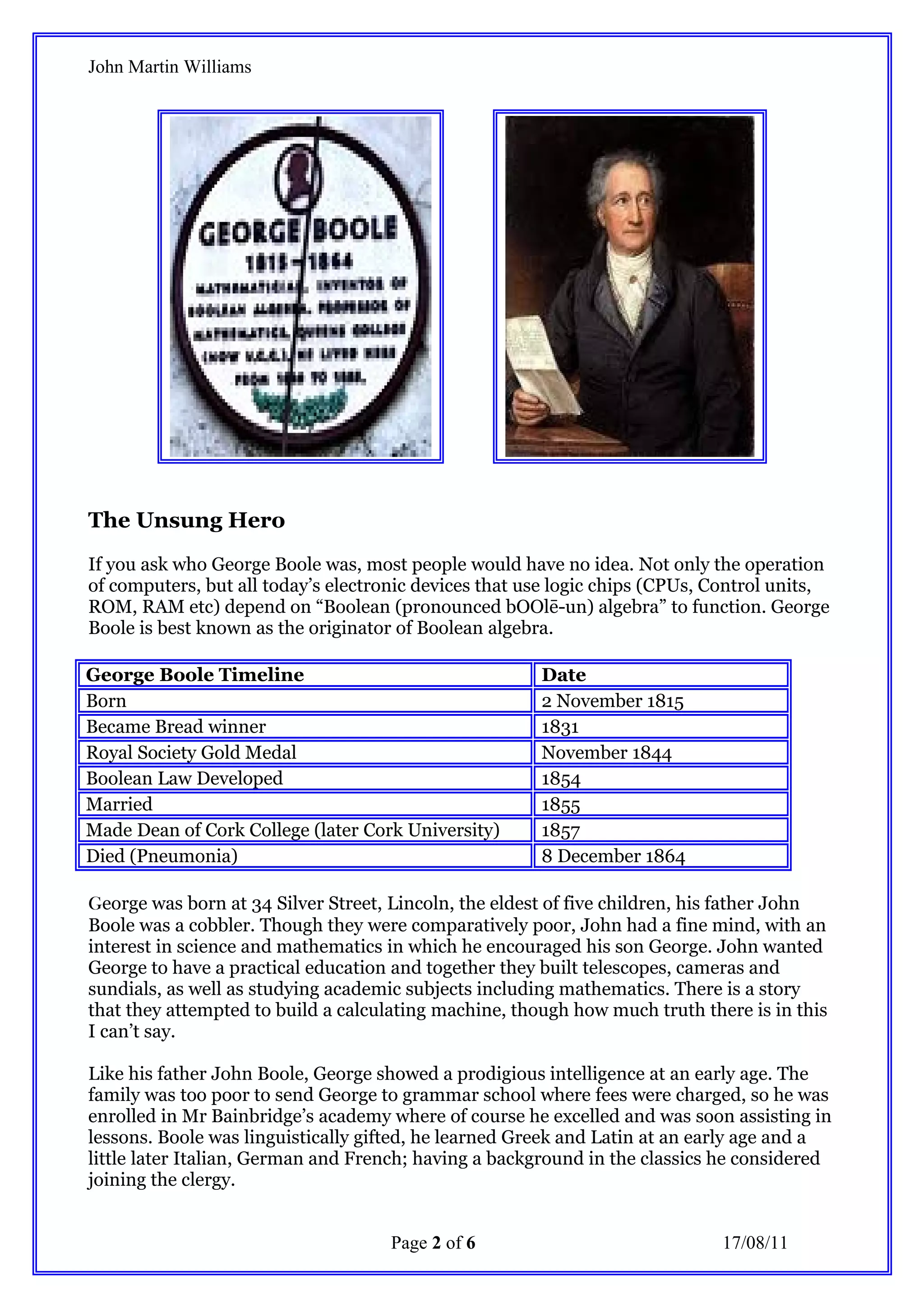 George Boole and Truth | DOC