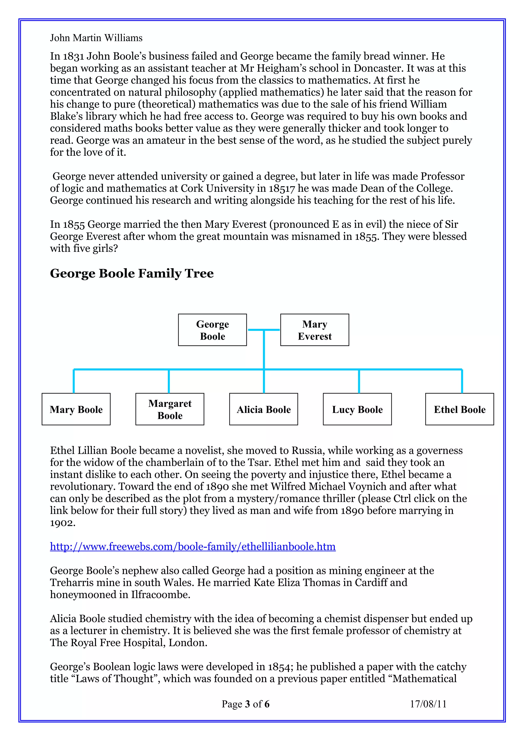 George Boole and Truth | DOC