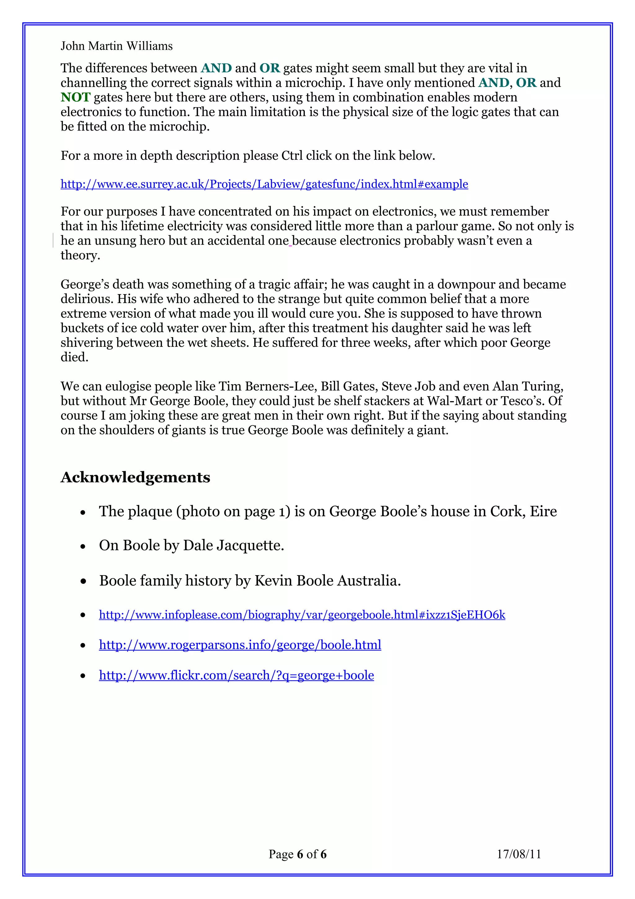 George Boole and Truth | DOC