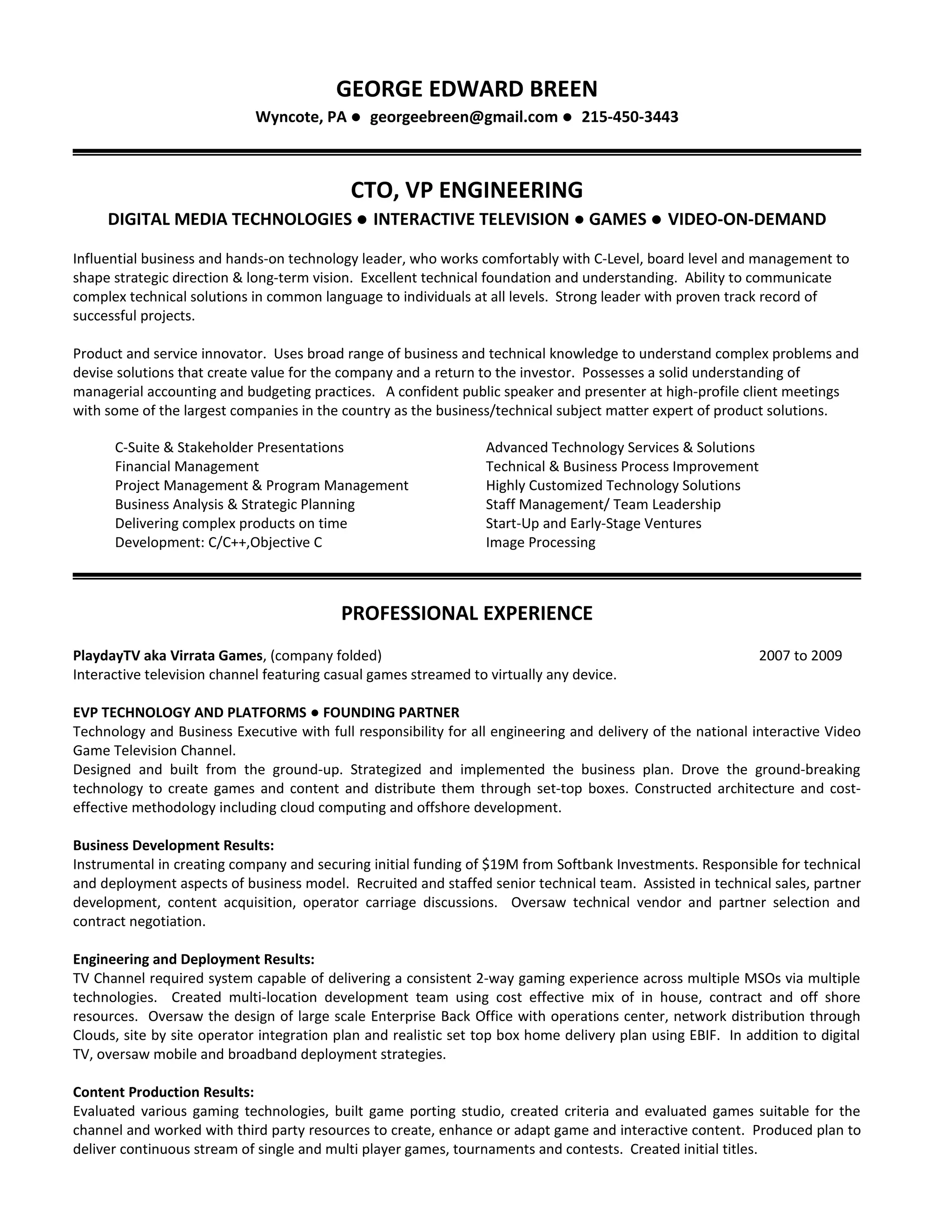 George Breen Resume | DOC