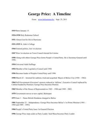 George Cadle Price: the Ffather of the Nation | PDF