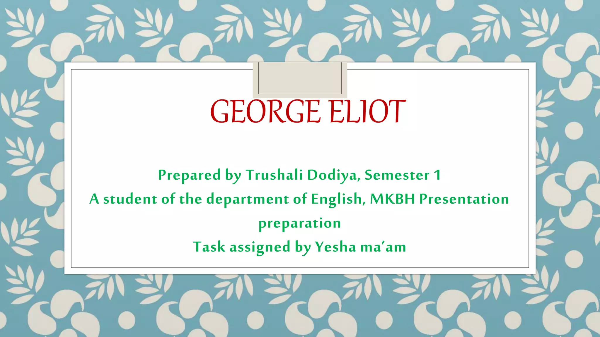 George Eliot | PPT