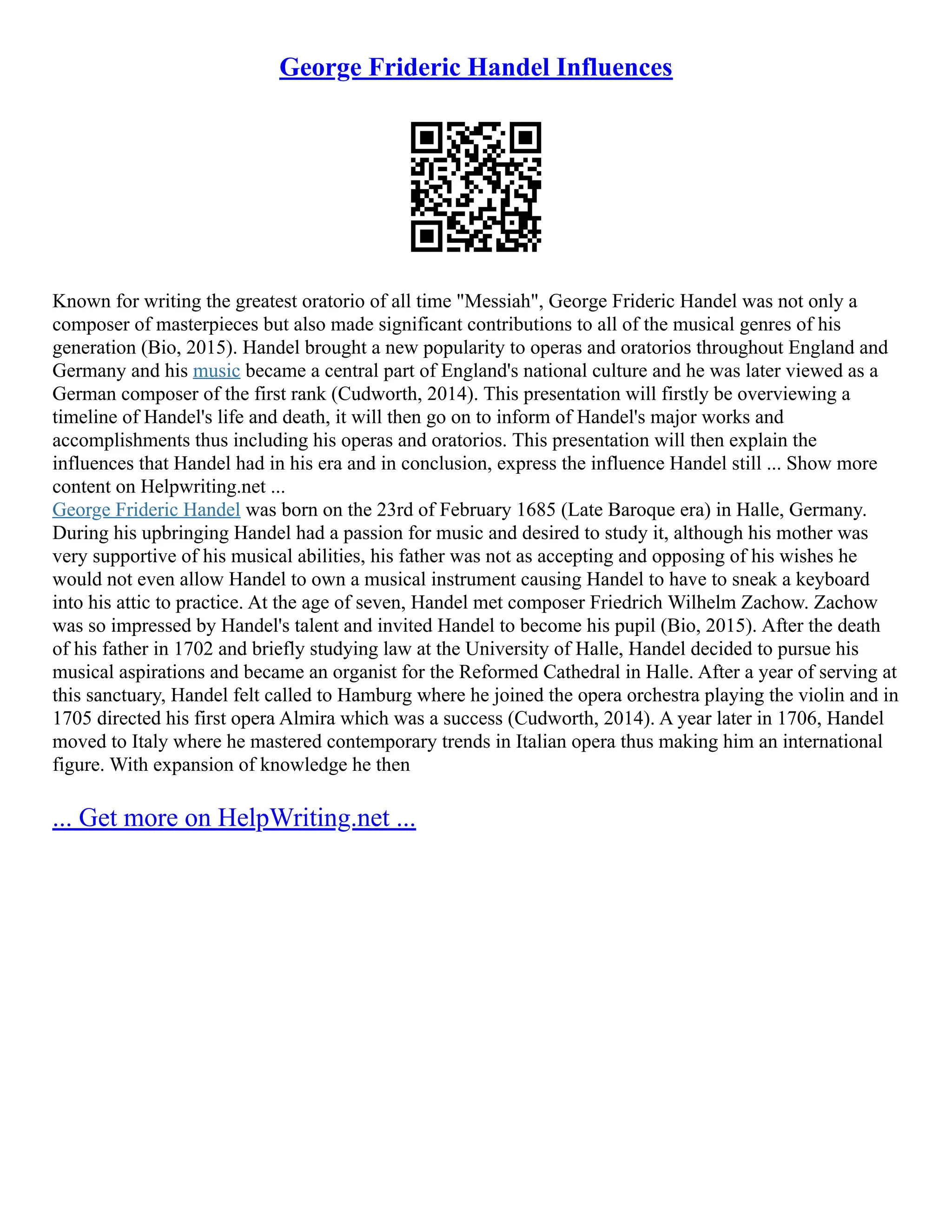 George Frideric Handel Influences | PDF