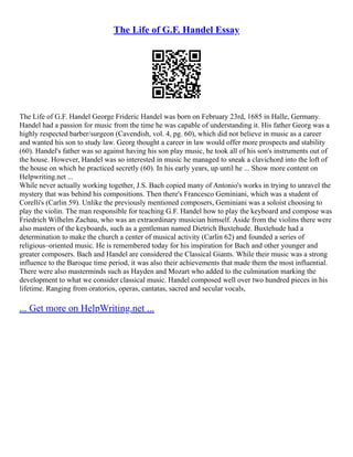George Frideric Handel Influences | PDF