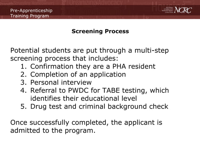 George Johnson - PHA pre app program | PPT