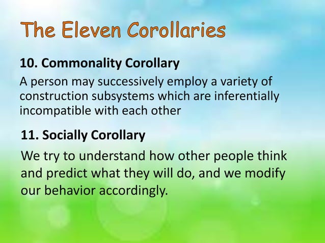 George Kelly's Personal Construct Theory | PPTX