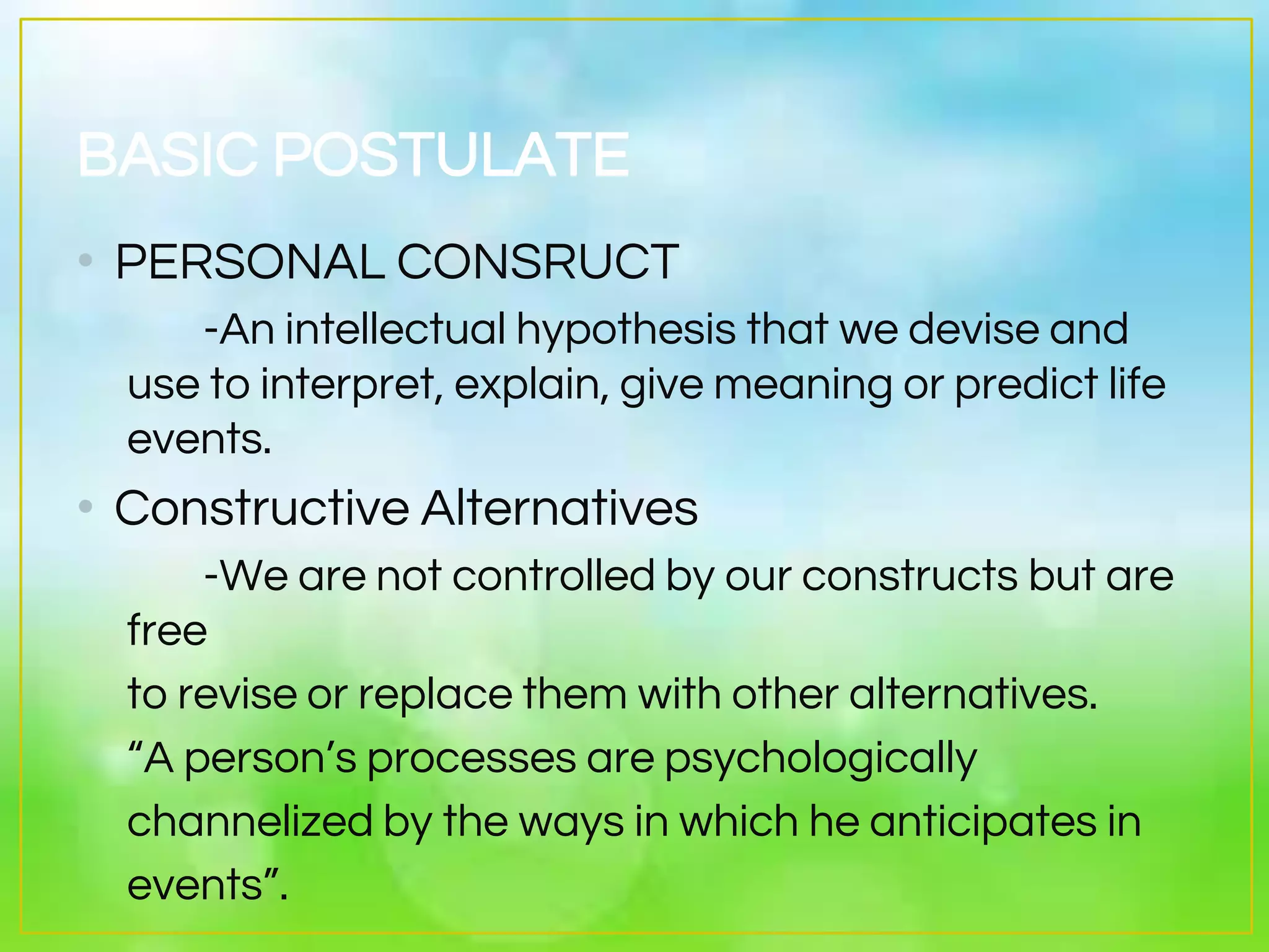 George Kelly (Psychology) | PPTX
