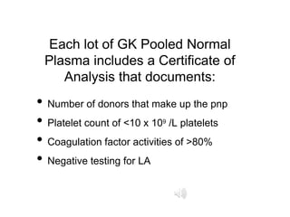 George King BioMedical Lupus Anticoagulant Solutions | PPSX