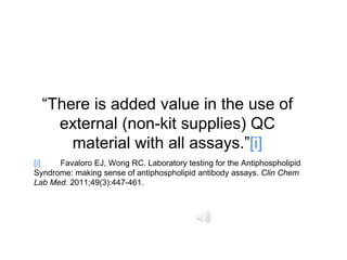 George King BioMedical Lupus Anticoagulant Solutions | PPSX