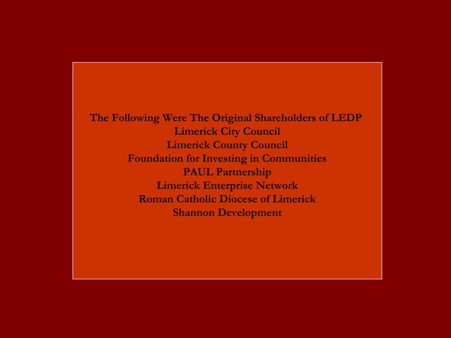 George Lee, LEDP (Limerick Enterprise Development Partnership) | PPT ...