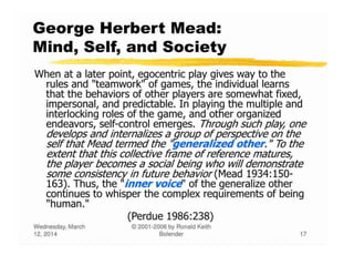 Gh Mead Mind Self And Society