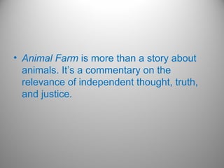 George orwell animal farm notes - students | PPT
