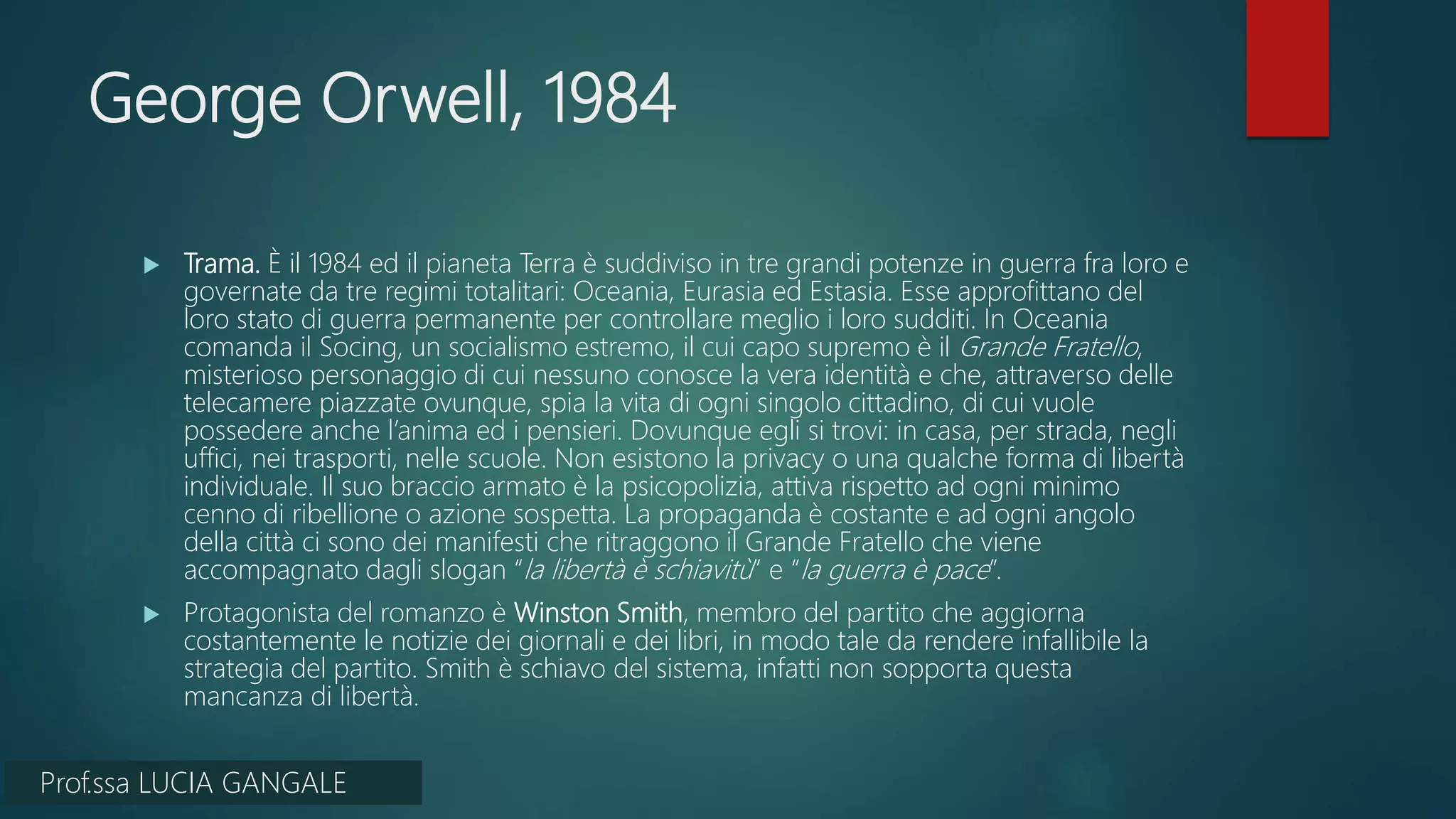 George Orwell 1984 - by Lucia Gangale | PPTX