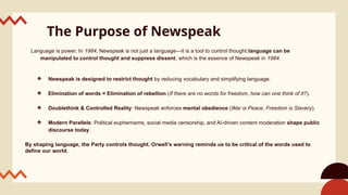 George Orwell's 1984 | 1984 and the Power of Technology | | PPTX