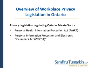 Employee Privacy Rights: New Developments in the Law | PPT