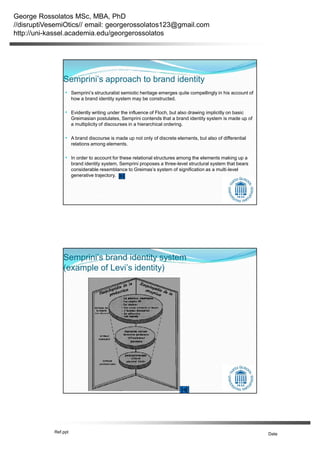 George rossolatos seminar on branding, brand equity, brand semiotic ...