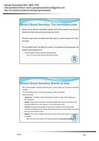 George rossolatos seminar on branding, brand equity, brand semiotic ...