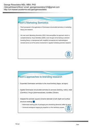 George rossolatos seminar on branding, brand equity, brand semiotic ...