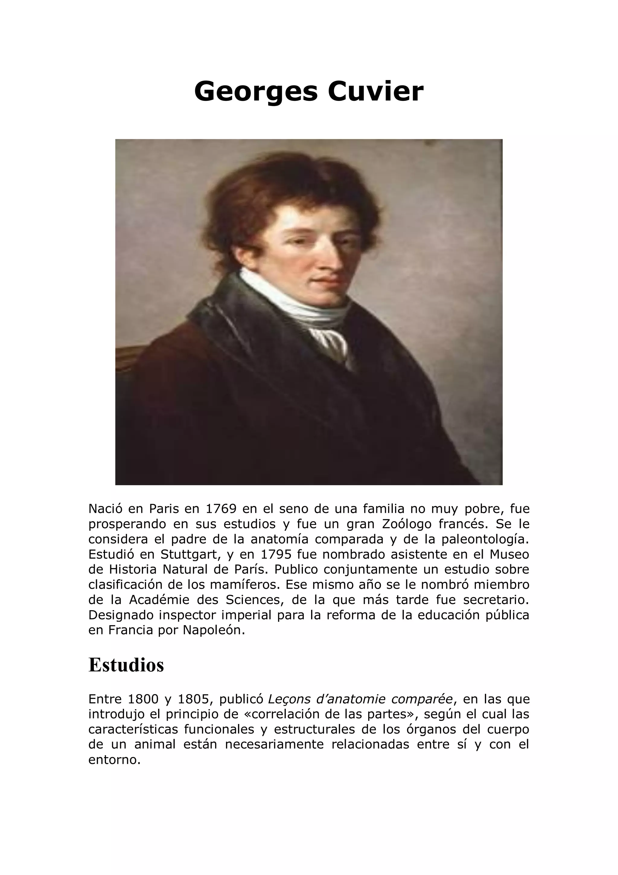 Georges Cuvier por Alejandro | PDF