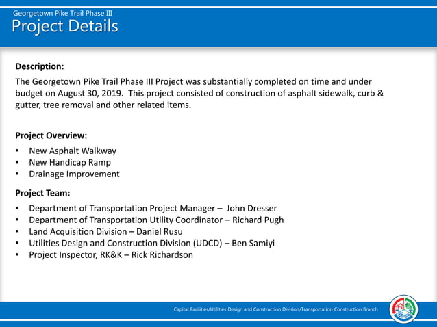 Georgetown Pike Walkway Phase III | PPT